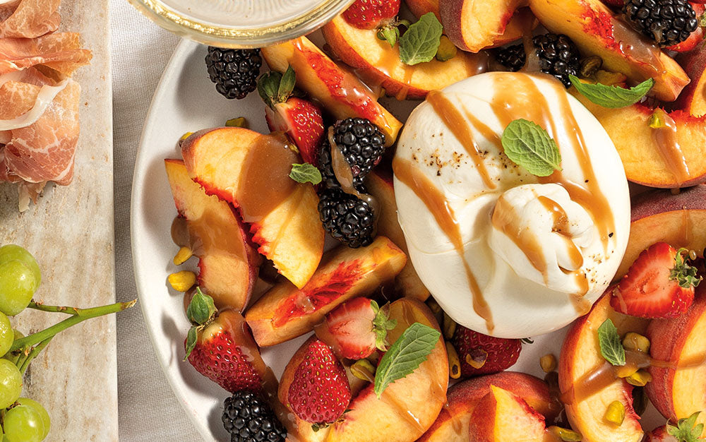 BURRATA WITH FRUITS AND RASPBERRIES CARAMEL – Caramels FAA - Le ...